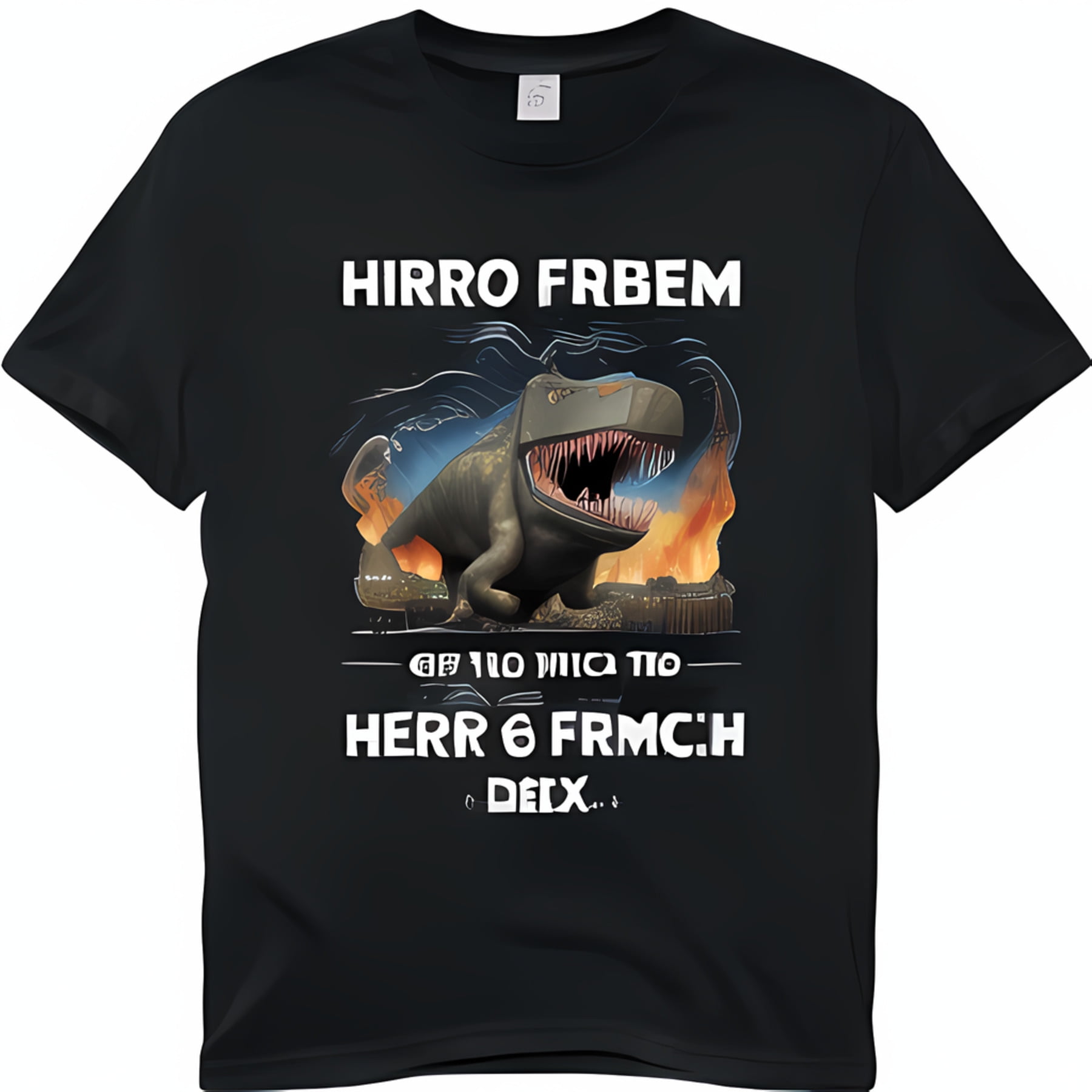 Hyper Realistic T Rex Dinosaur on Fire T-Shirt Black Hroufem ...