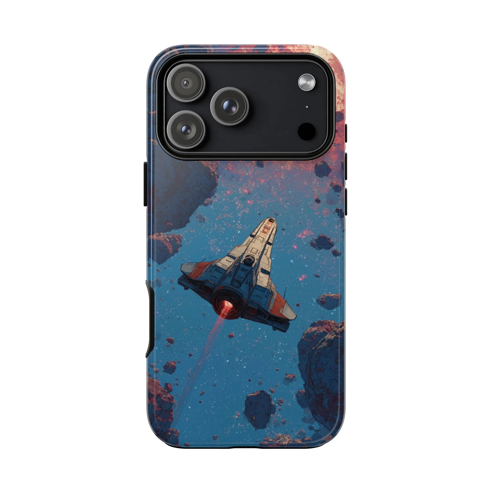 Hyper Spaceship Asteroid Field Sci Fi Phone Case with iPhone 11-17 Pro ...