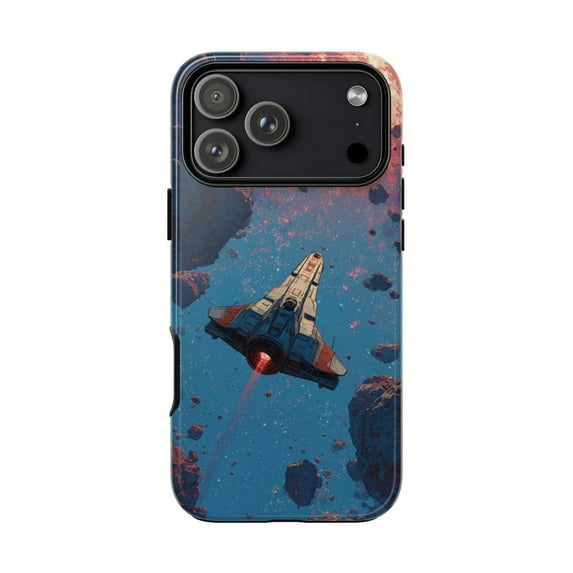 Hyper Spaceship Traveling Through Asteroid Field Phone Case with iPhone ...