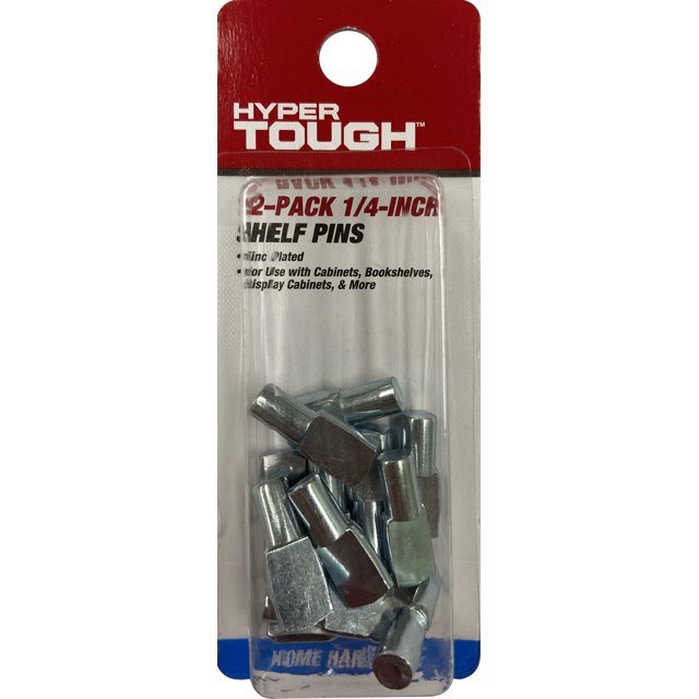 Hyper Tough 1/4 in. New Shelf Pin, Zinc Plated, 12 Pack - Walmart.com