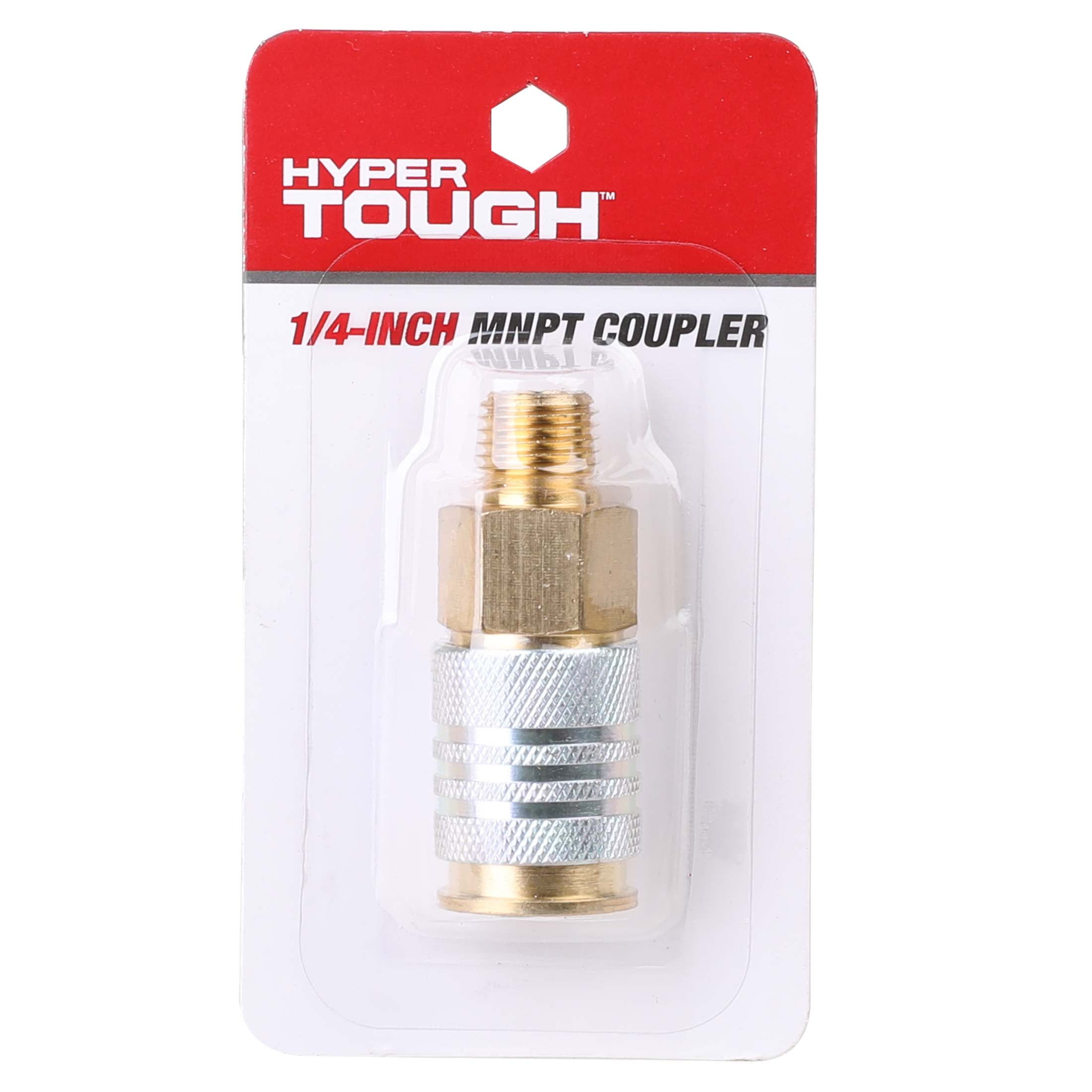 Hyper Tough 1/4 inch MNPT Universal Air Line Coupler Brass Steel T O O ...