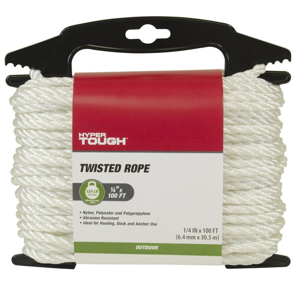 Hyper Tough 1/4" x 100' Nylon Twisted Rope - Walmart Business Supplies