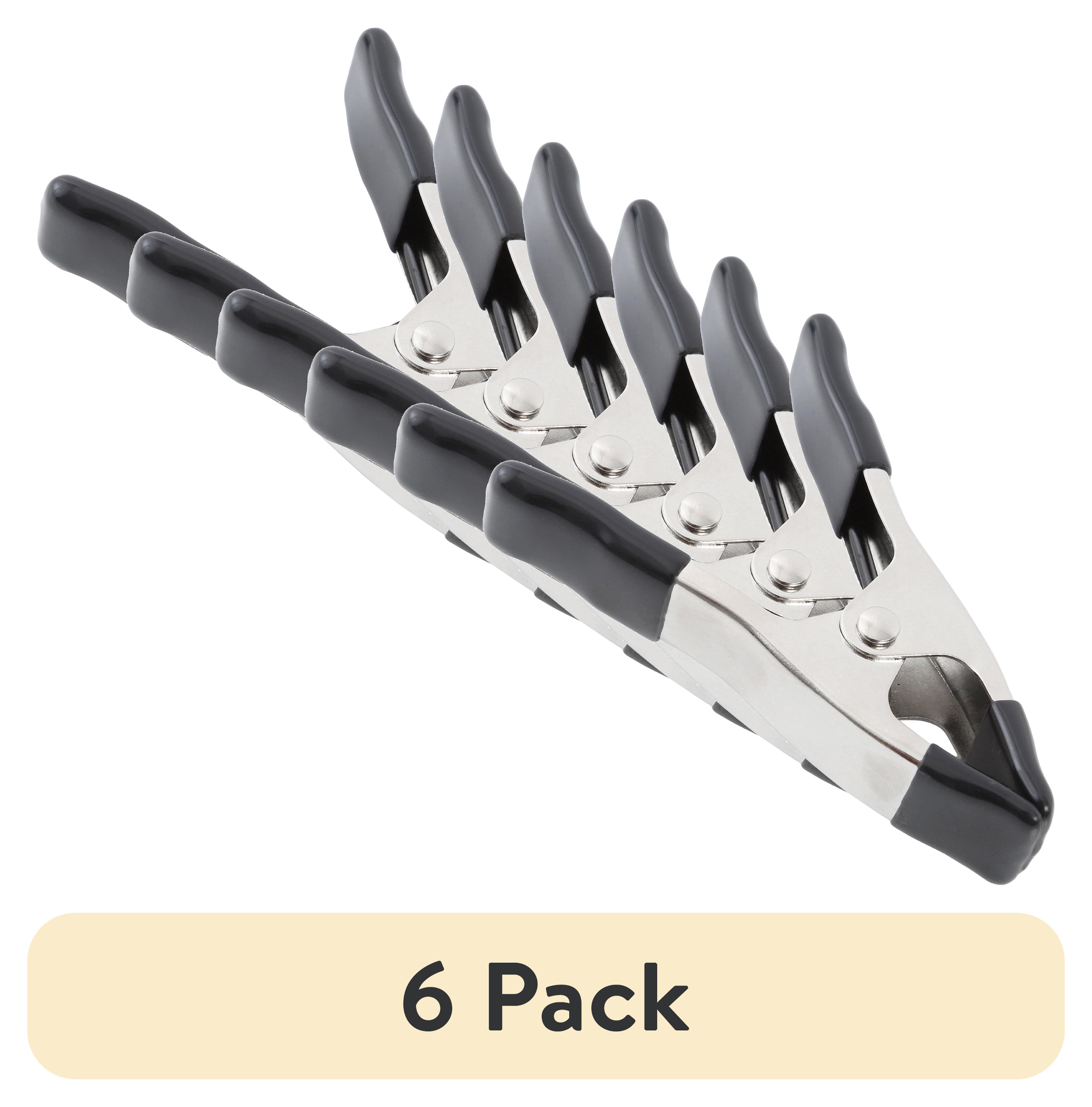 (6 pack) Hyper Tough 1-inch Metal Spring Clamp with Rubber Tips and ...