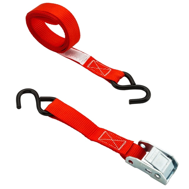 Hyper Tough 1 inch by 10 feet 300 lbs. S-Hook Cam Buckle Strap Tie Down ...