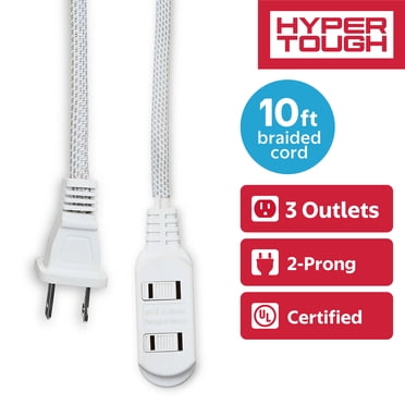 Cordinate 10ft. 3-Outlet Extension Cord, White/Gray – 39624 - Walmart ...