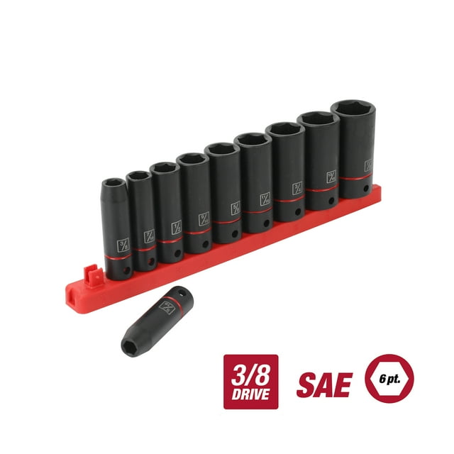 Hyper Tough 11-Piece 3/8-inch Drive, Deep Impact Socket Set SAE, 43243 ...