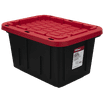 Hyper Tough 27 Gallon Snap Lid Plastic Storage Bin Container, Black ...