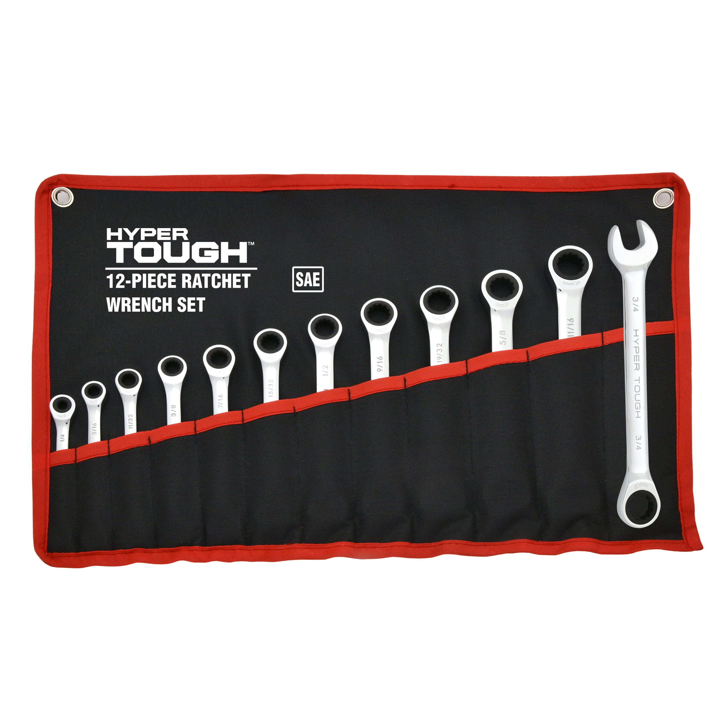 Hyper Tough 12-Piece SAE Combination Ratcheting Wrench Set - Walmart.com