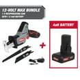 Hyper Tough 12-Volt Cordless Reciprocating Saw Plus 4 Ah Battery ...