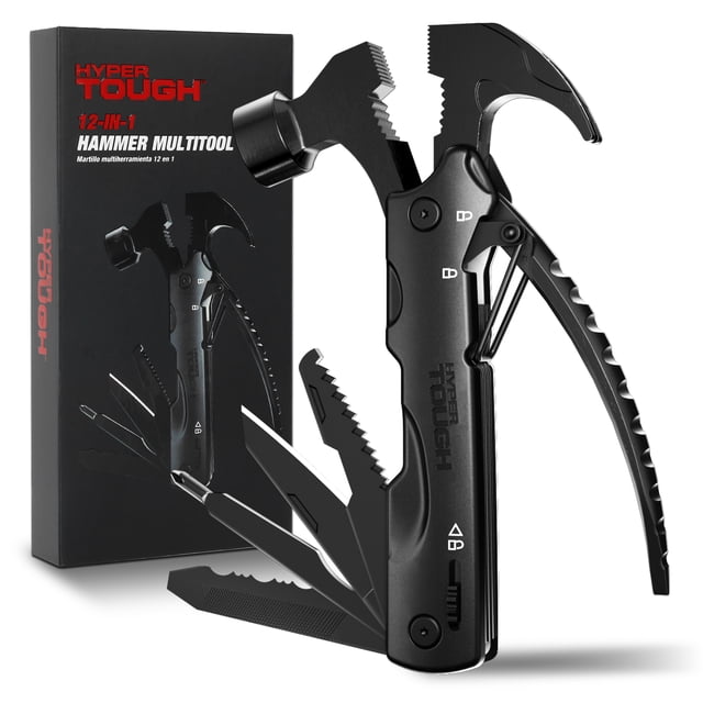 Hyper Tough 12-in-1 Hammer Multitool Black - Walmart Business Supplies