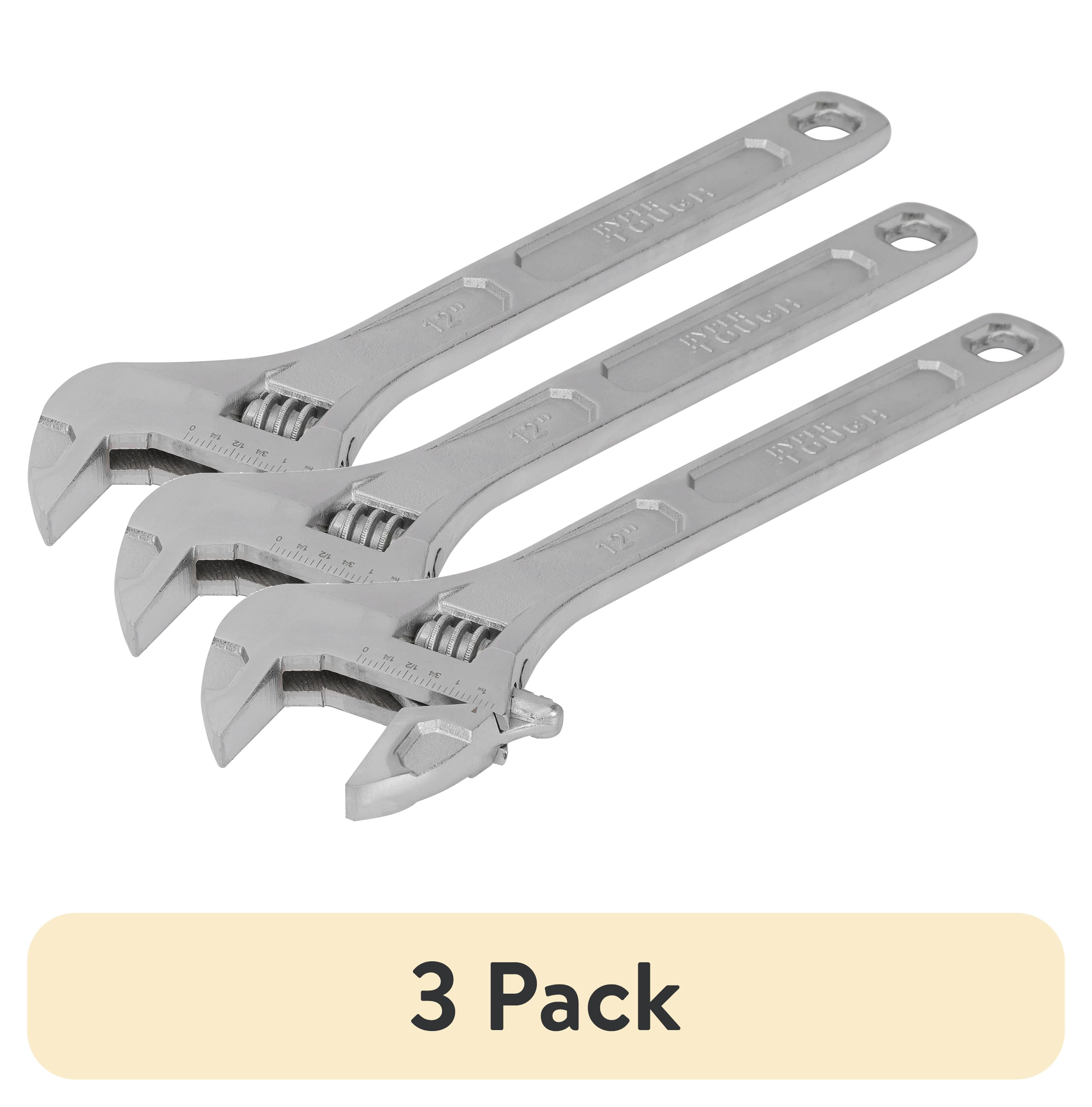 (3 pack) Hyper Tough 12-inch Adjustable Wrench, Steel Construction ...