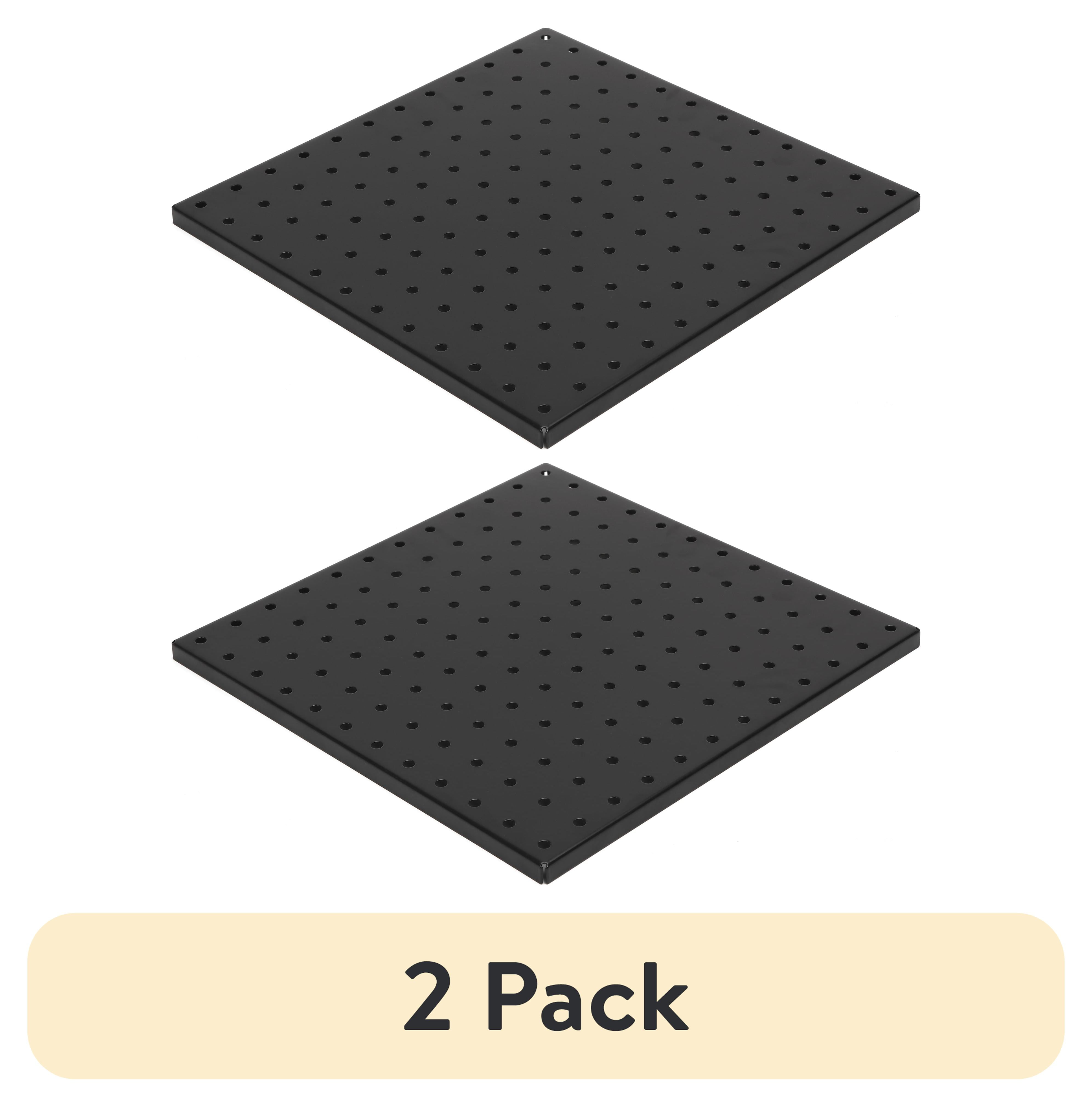 (2 pack) Hyper Tough 12" x 12" Single Piece Black Steel Pegboard ...