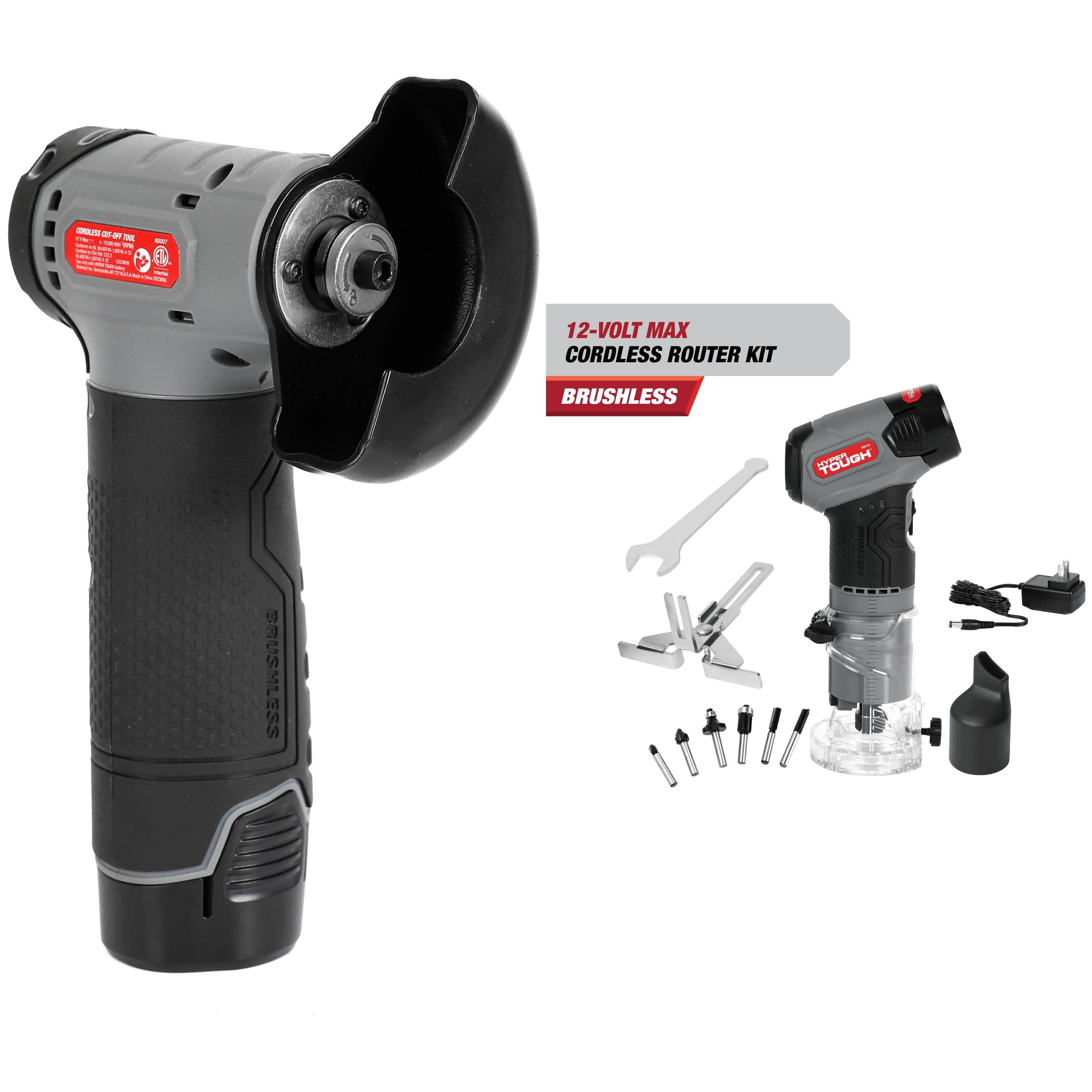 Hyper Tough 12V Max* Brushless Palm Edge Router with 1.5Ah Battery and ...