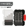 Hyper Tough Masonry Bit Set 13-Piece with Click Fit Case for Brick and ...