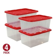 Red Small Plastic Storage Bin | Bundle of 10 Each - Walmart.com
