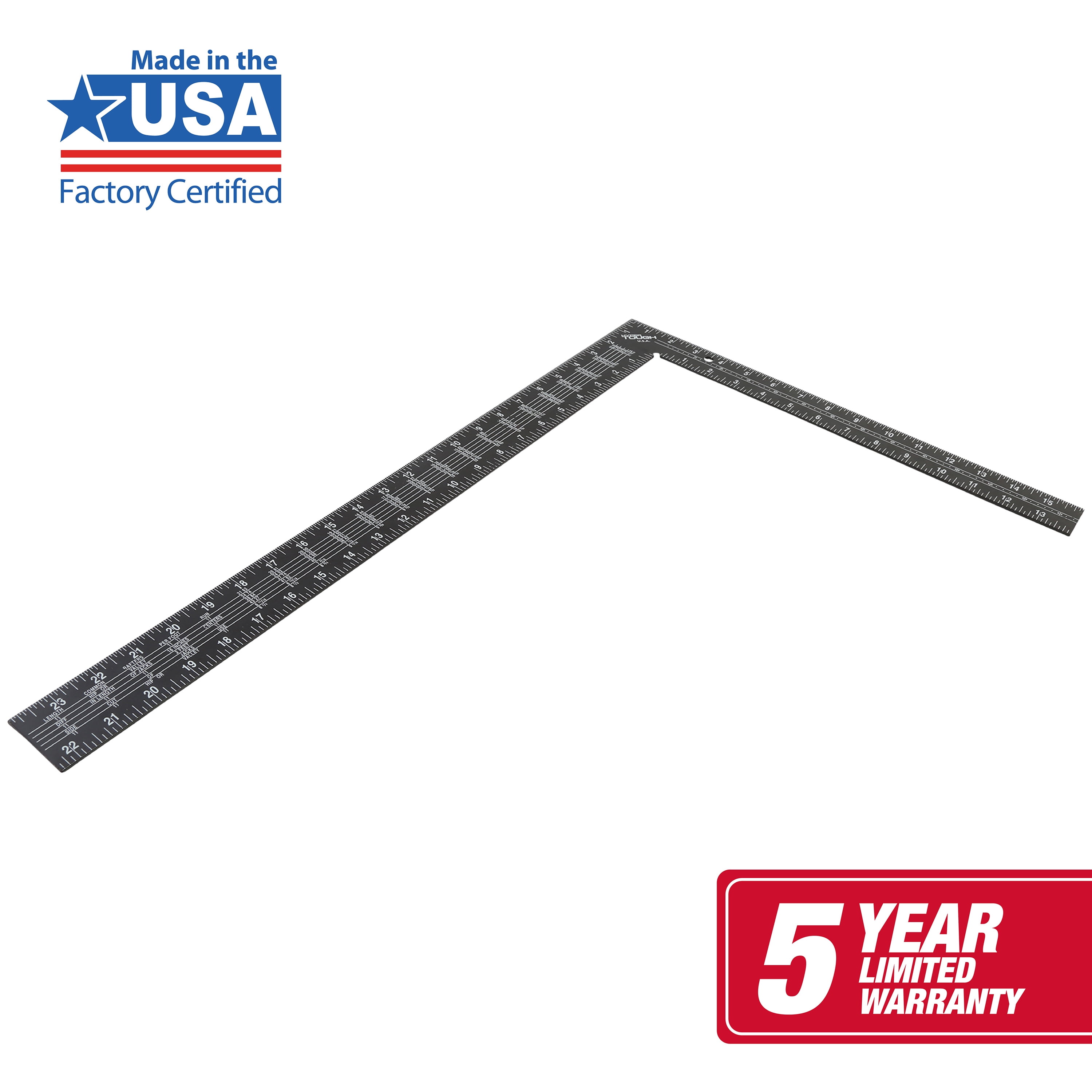 Hyper Tough Rafter Square 16x24 Inch Black Steel Framing Tool with ...
