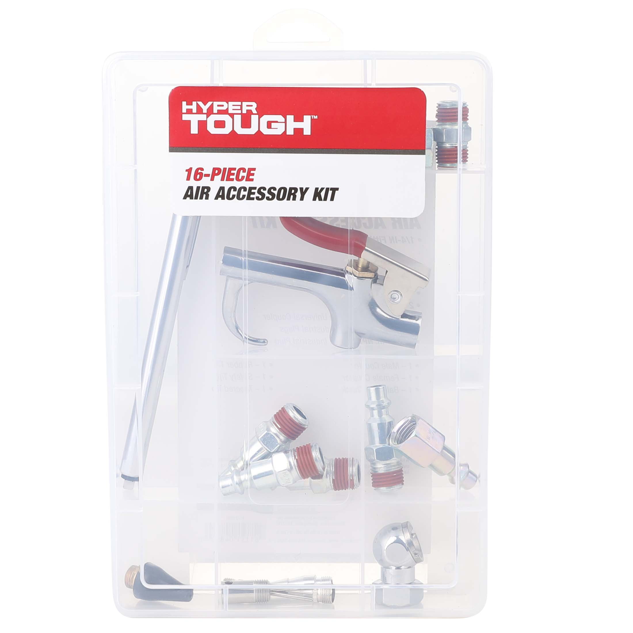 Hyper Tough 16 Piece Air Accessory Kit with Brass Steel Components for ...