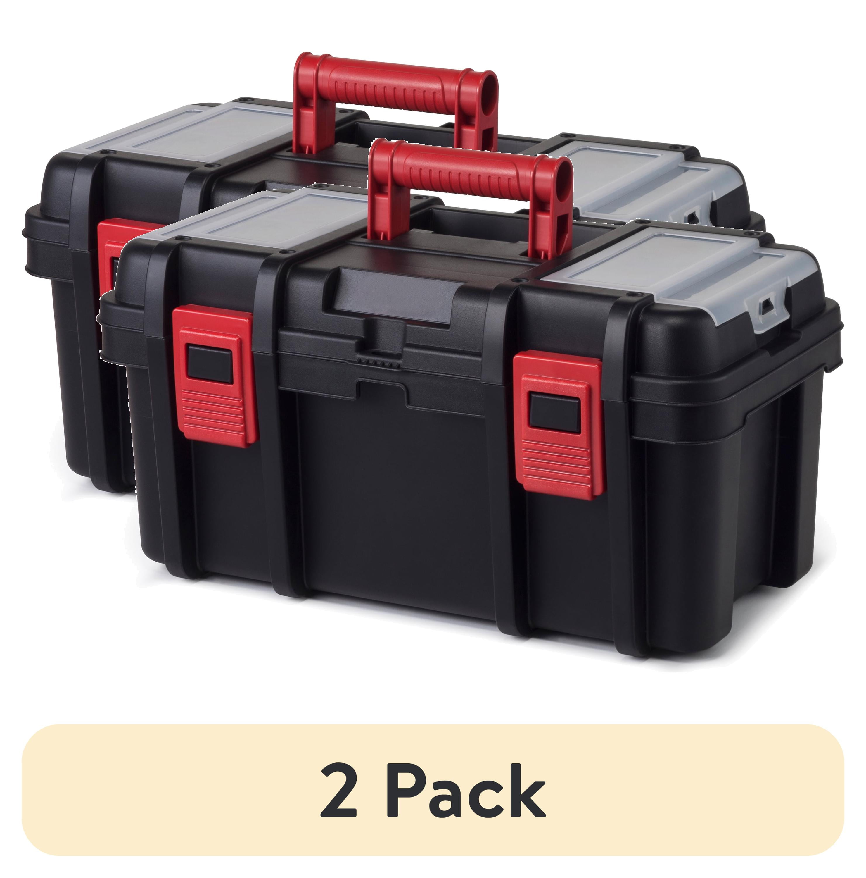 (2 pack) Hyper Tough 16-inch Toolbox, Plastic Tool and Hardware Storage ...