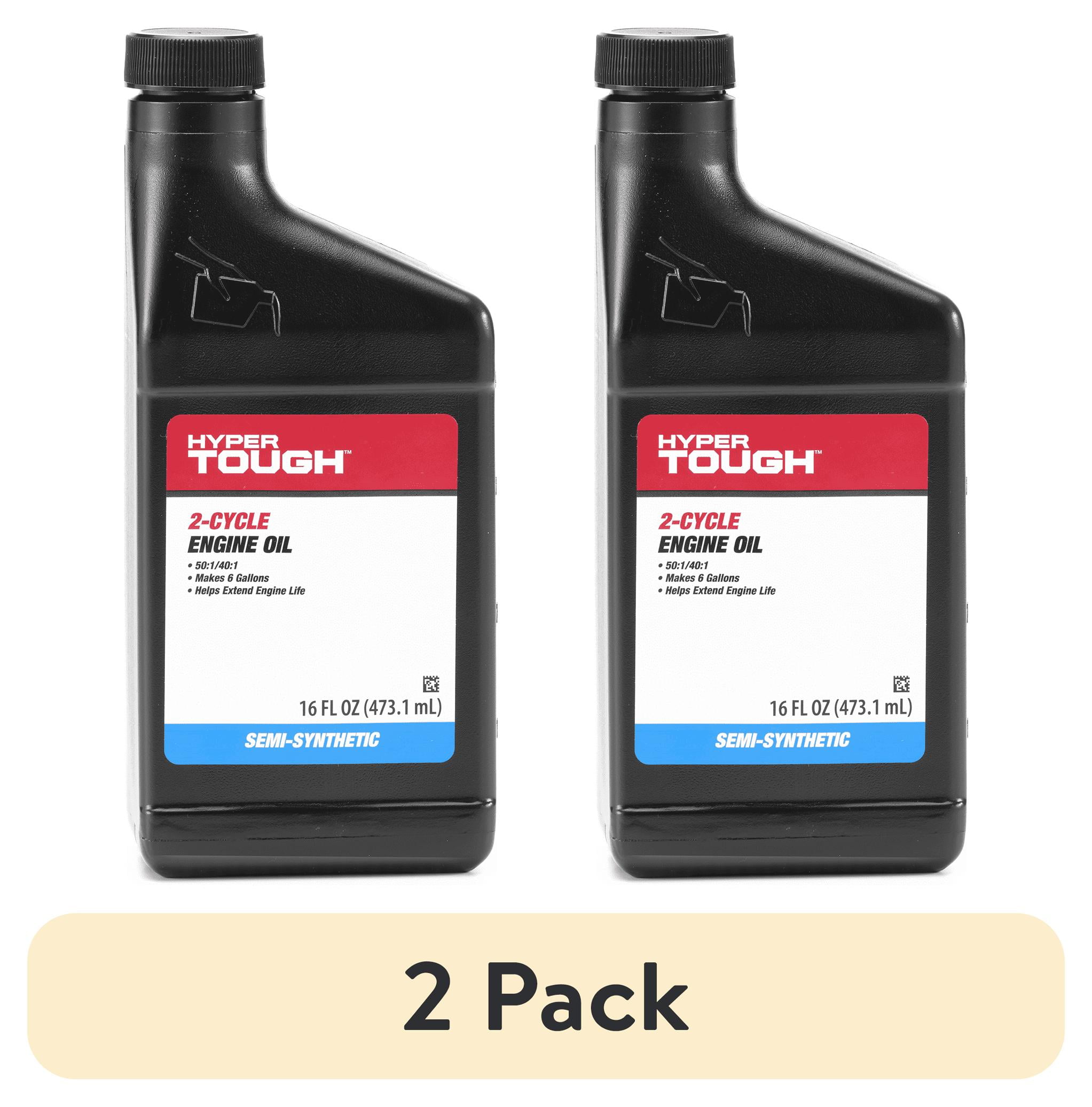 (2 pack) Hyper Tough 16oz Synthetic Blend 2-Cycle Oil, Makes 6 Gallons ...