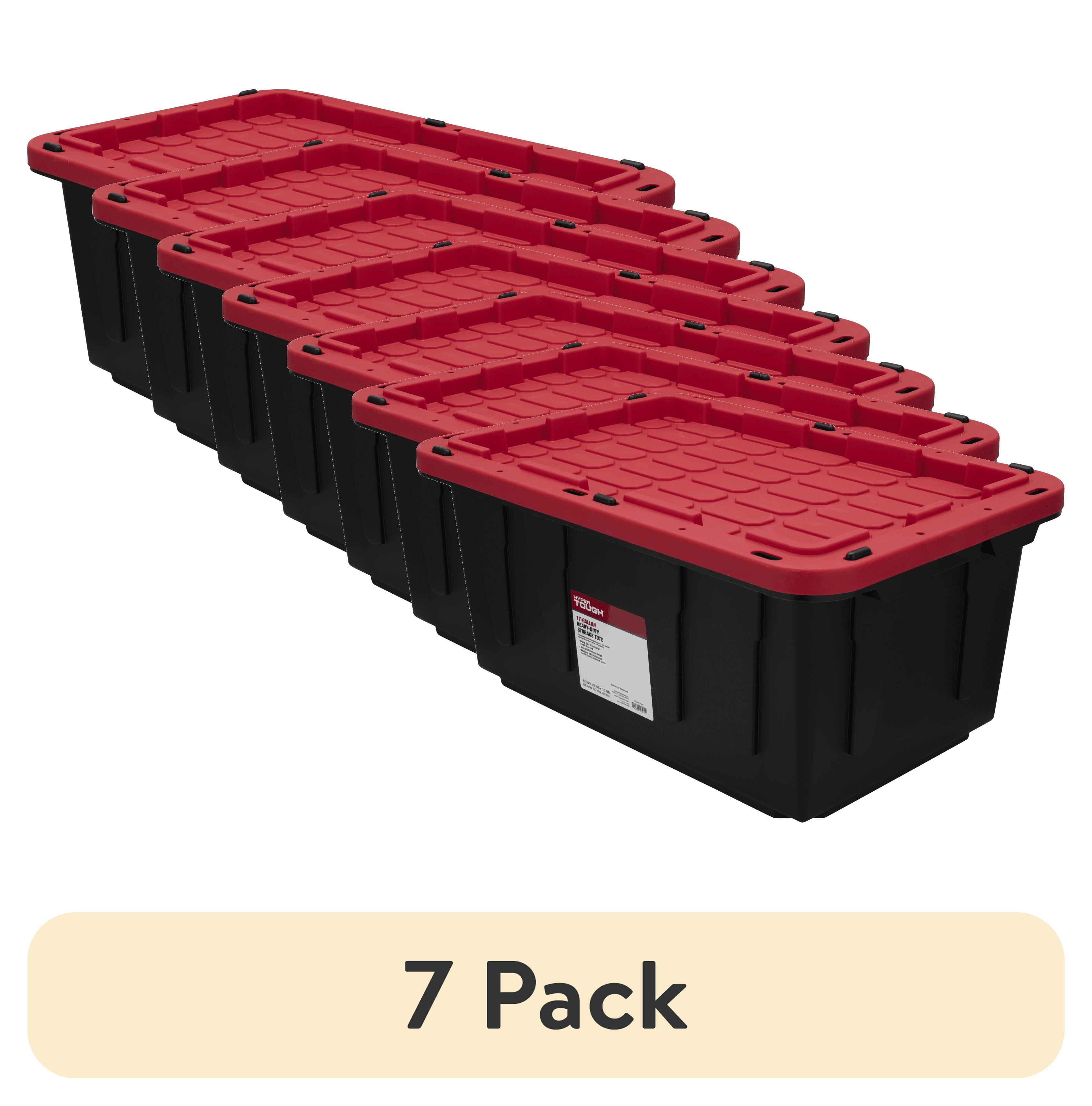 (7 pack) Hyper Tough Storage Bin, 17 Gallon Plastic Storage Container ...