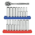 Hyper Tough 19 Piece 1/4 Inch Drive Ratchet and Socket Set Deep Sockets ...