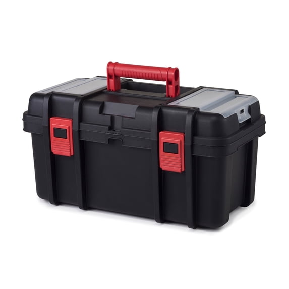 Hyper Tough 19-Inch Plastic Toolbox with Lid Organizers Removable ...