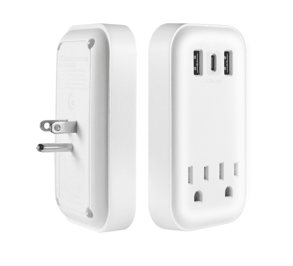 Hyper Tough 2-Outlet 3-USB Surge Protector, White - Walmart.com