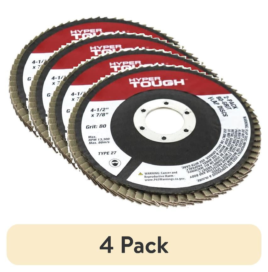 (4 pack) Hyper Tough 2 Pack 80 Grit Flap Discs Abrasive Material 4-1/2 ...