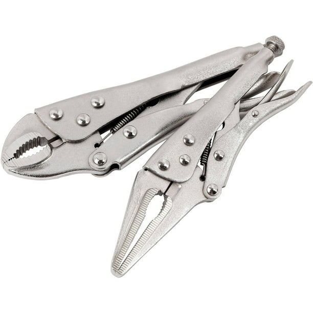 Hyper Tough 2-Piece Locking Plier Set with 6-1/2-Inch Long Nose and 7 ...