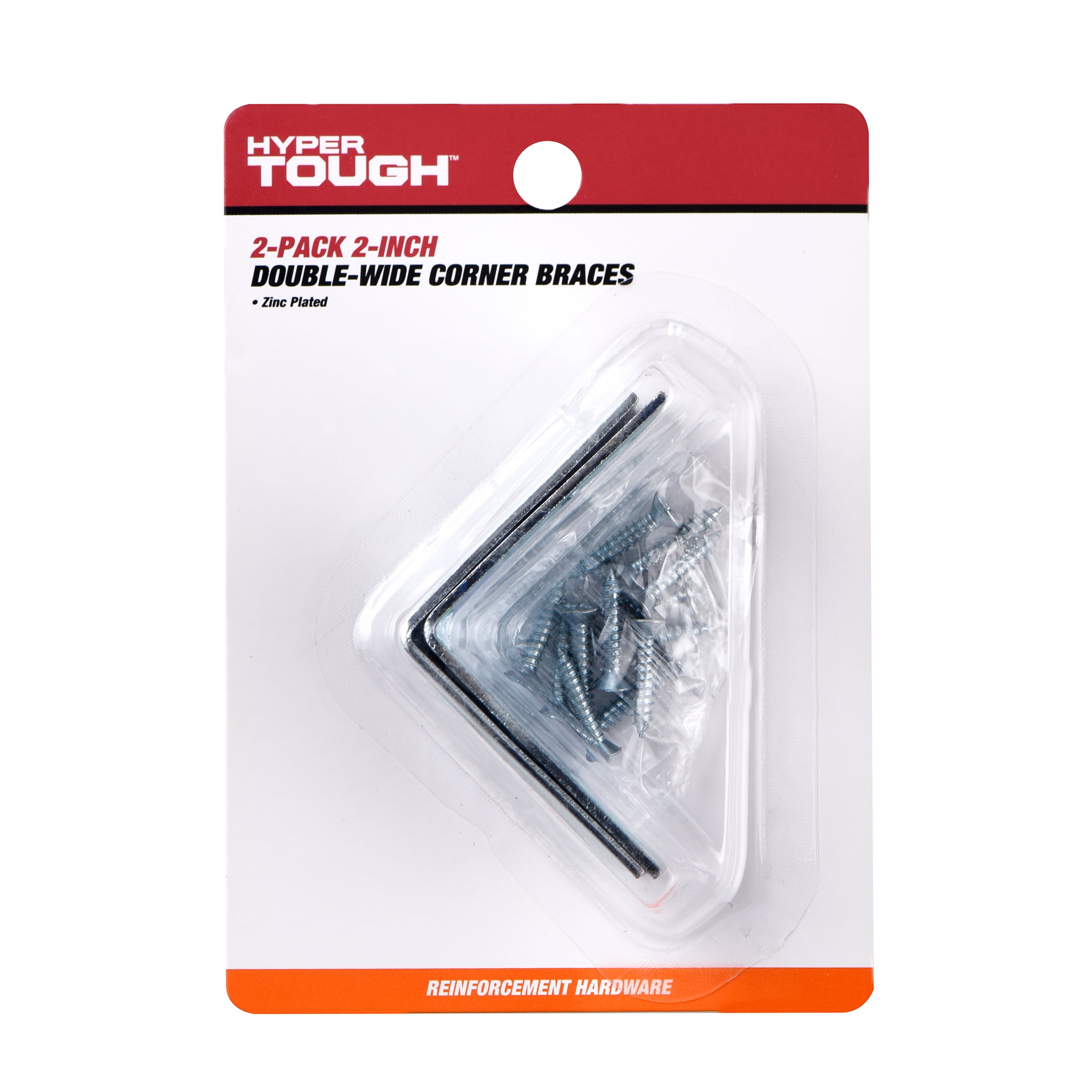 Hyper Tough Steel Double Wide Corner Brace 2 in. x 2 in. Zinc Plated 2 ...