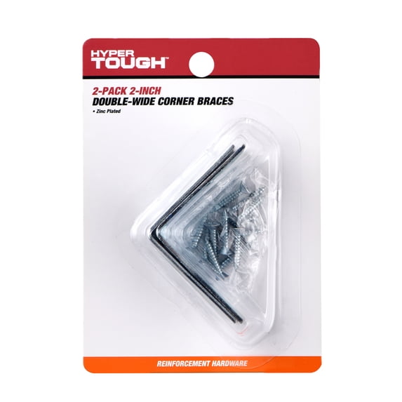 Hyper Tough Steel Double Wide Corner Brace 2 in. x 2 in. Zinc Plated 2 ...