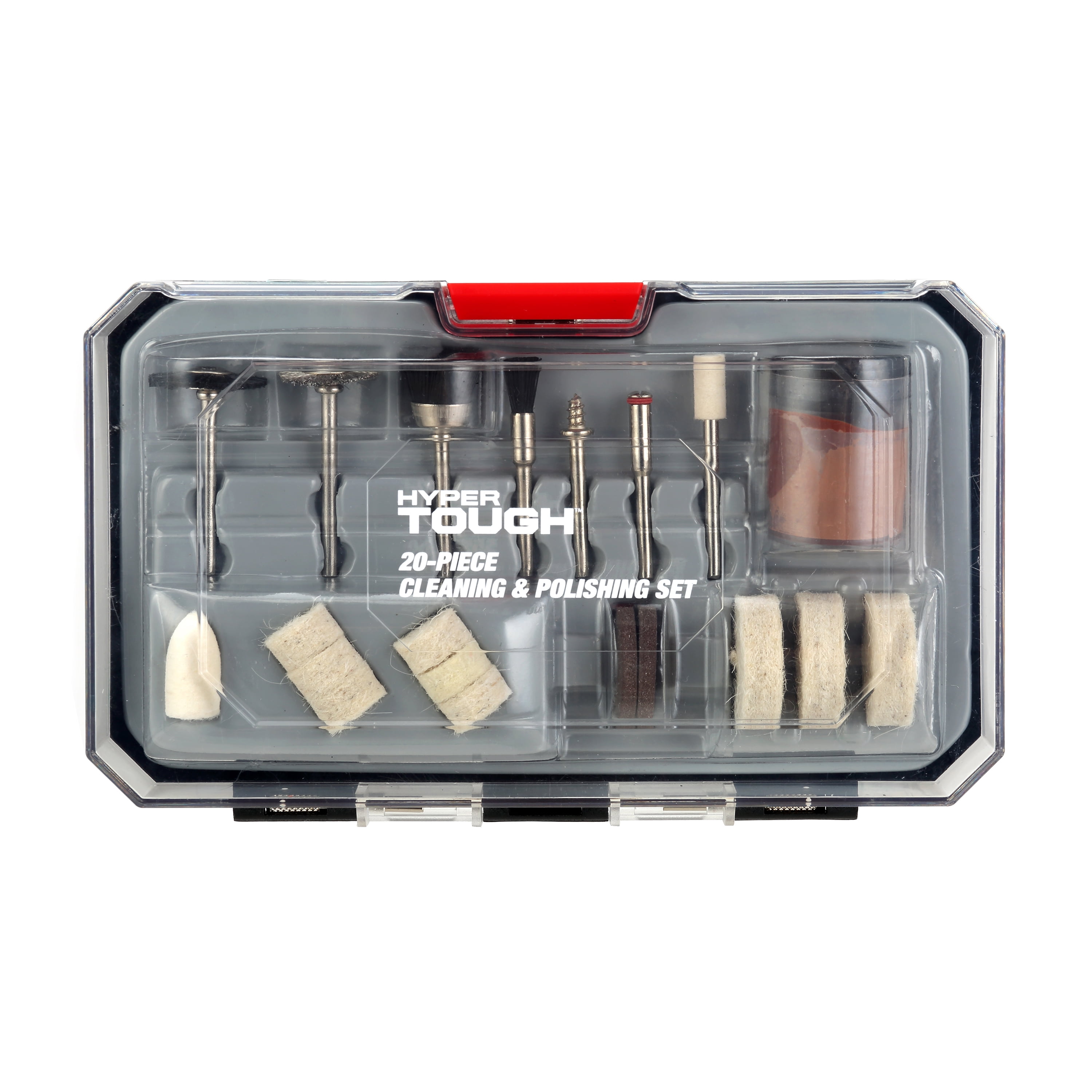 Hyper Tough 20 Piece Cleaning and Polishing Set Power Rotary Tool Chuck ...