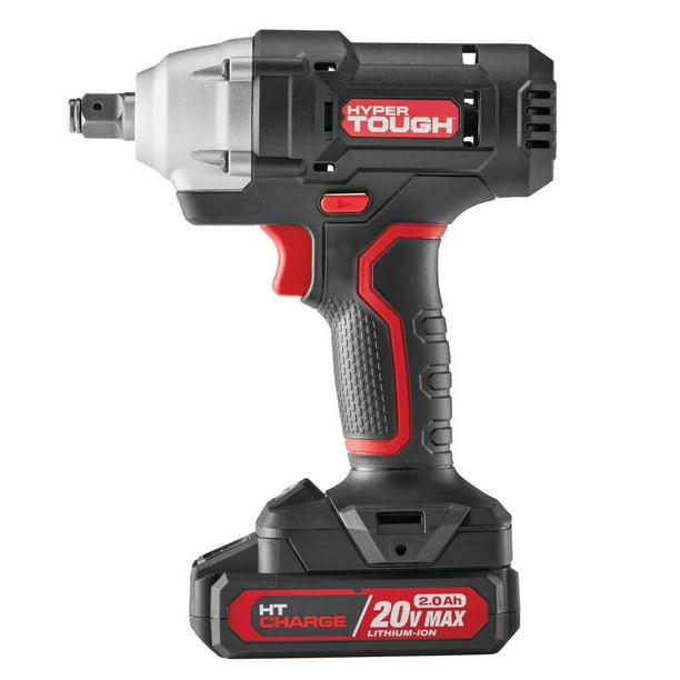 Hyper Tough 20V Cordless 1/2-inch Impact Wrench, Variable Speed Trigger ...