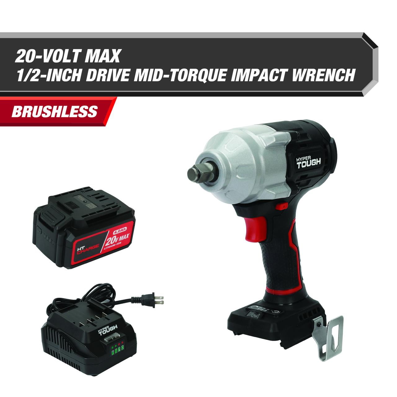 Free Shipping! Hyper Tough 20V Max Brushless 1/2-inch Mid-Torque ...