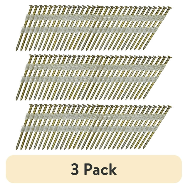 (3 pack) Hyper Tough 21-Degree 2-3/8" Plastic Collated Framing Nails ...