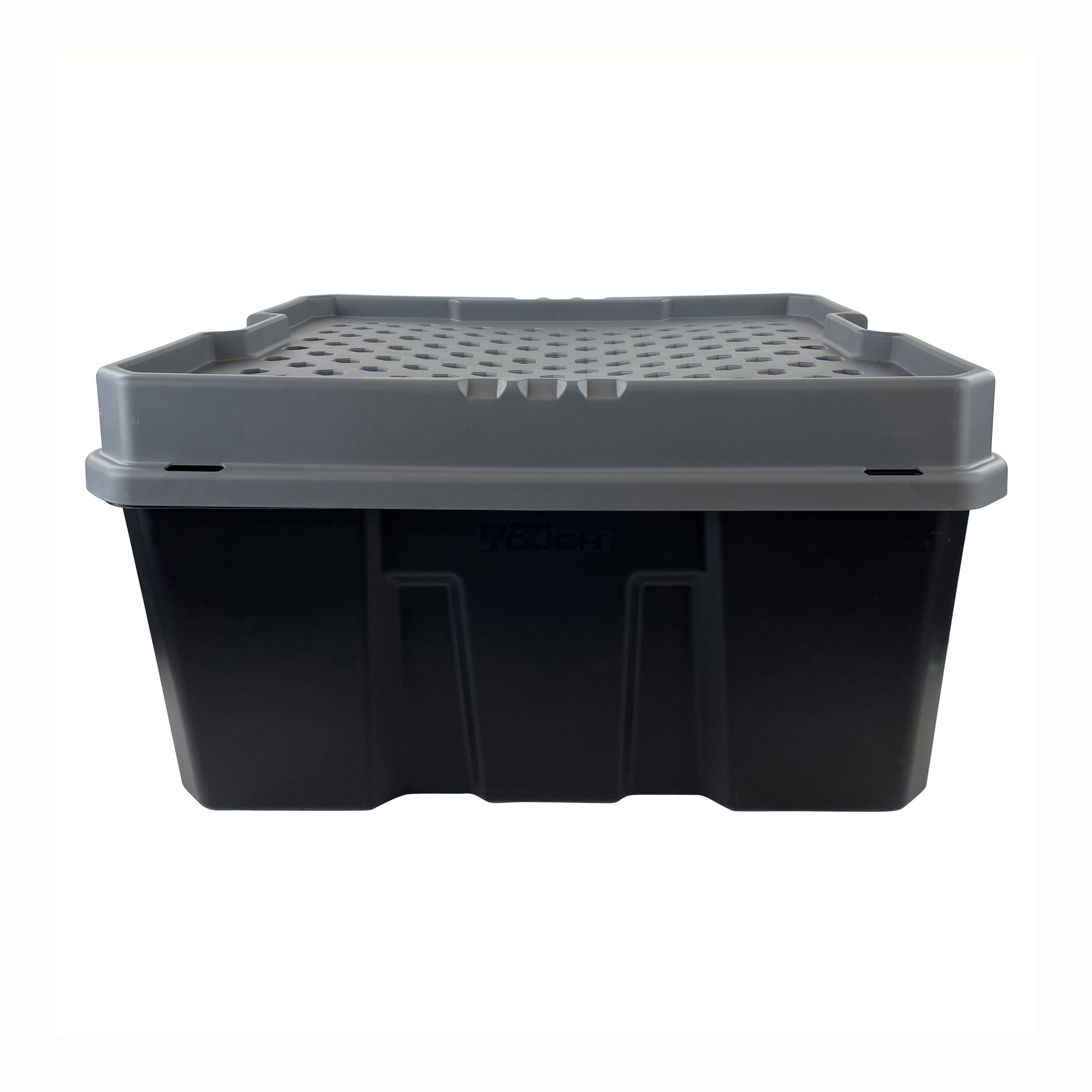 Hyper Tough 21 Gallon Plastic Material Storage Tote, Black, 4 Count ...