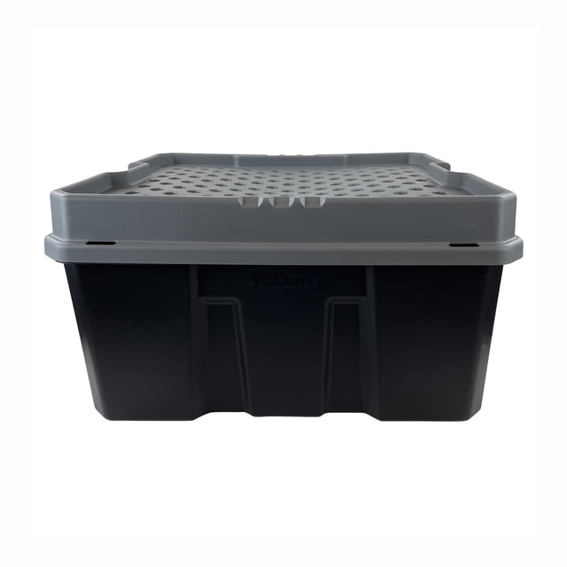 Hyper Tough 21 Gallon Plastic Material Storage Tote, Black - Walmart ...