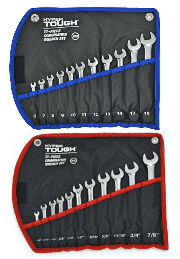 Hyper Tough 22-Piece Metric and SAE Combinations Wrench Set - Walmart.com
