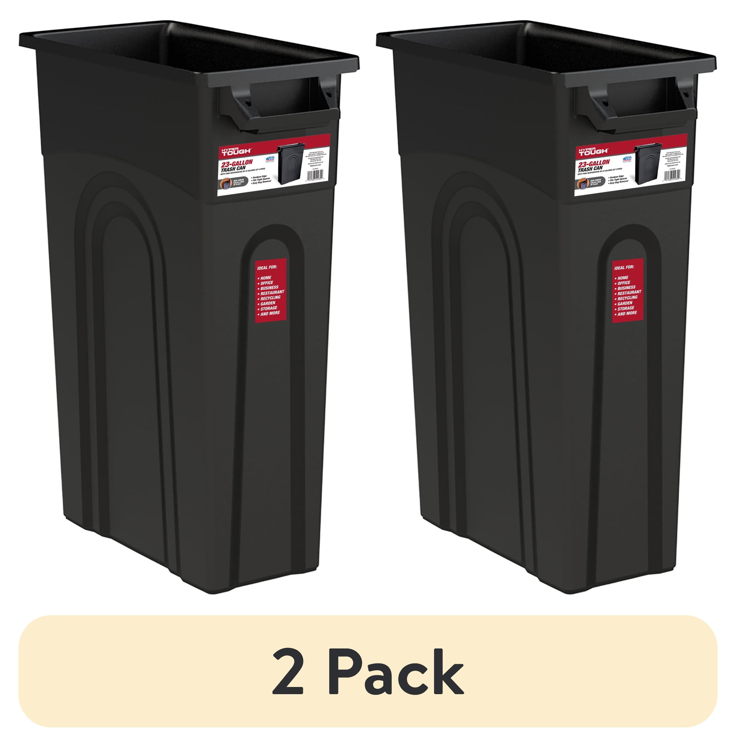 (2 pack) Hyper Tough 23 Gallon Heavy Duty Plastic Highboy Garbage ...