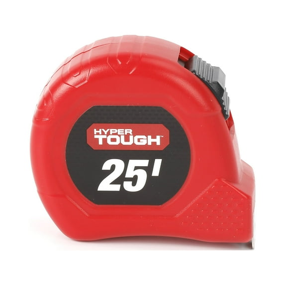 Hyper Tough 25 Foot Tape Measure Nylon Blade with Scale Lock Belt Clip ...