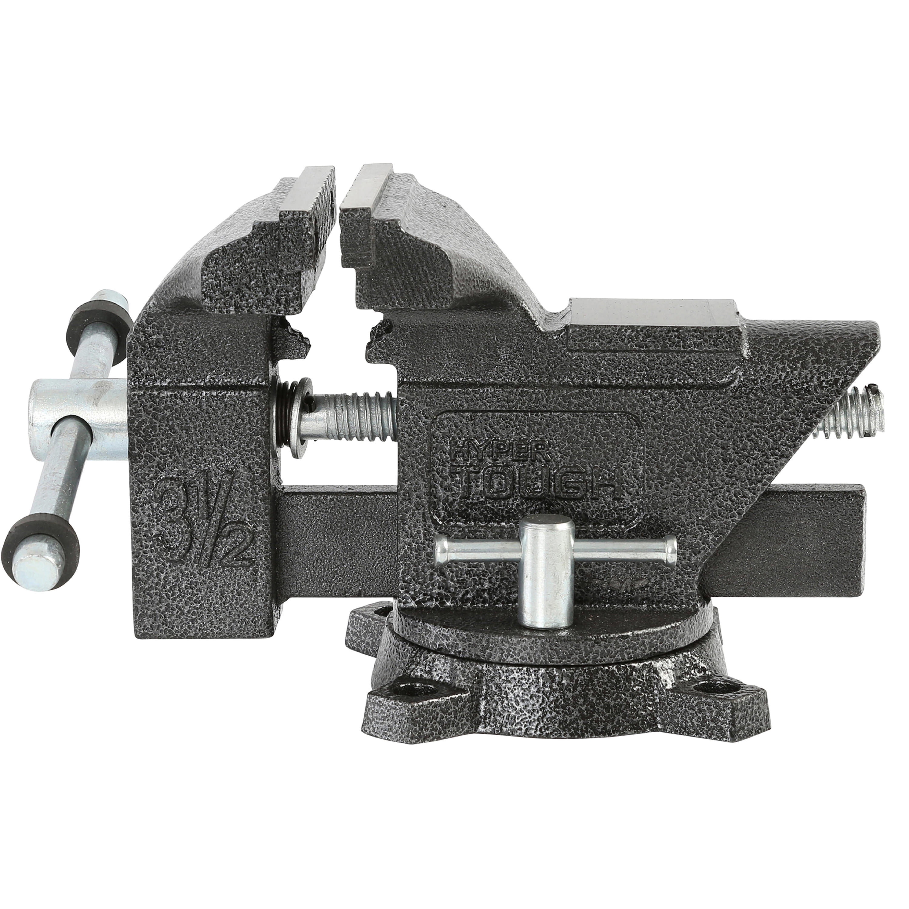 Hyper Tough 3-1/2-inch Light-Duty Vise with Swivel Base Clamp, 900 lbs ...