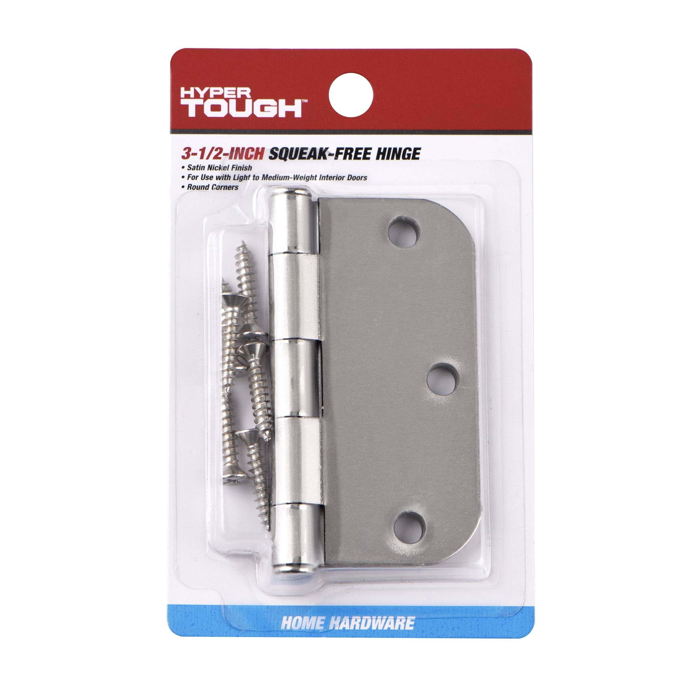 Hyper Tough 3-1/2 in. x 5/8 in. Satin Nickel Squeak-Free Door Hinge, 1 ...