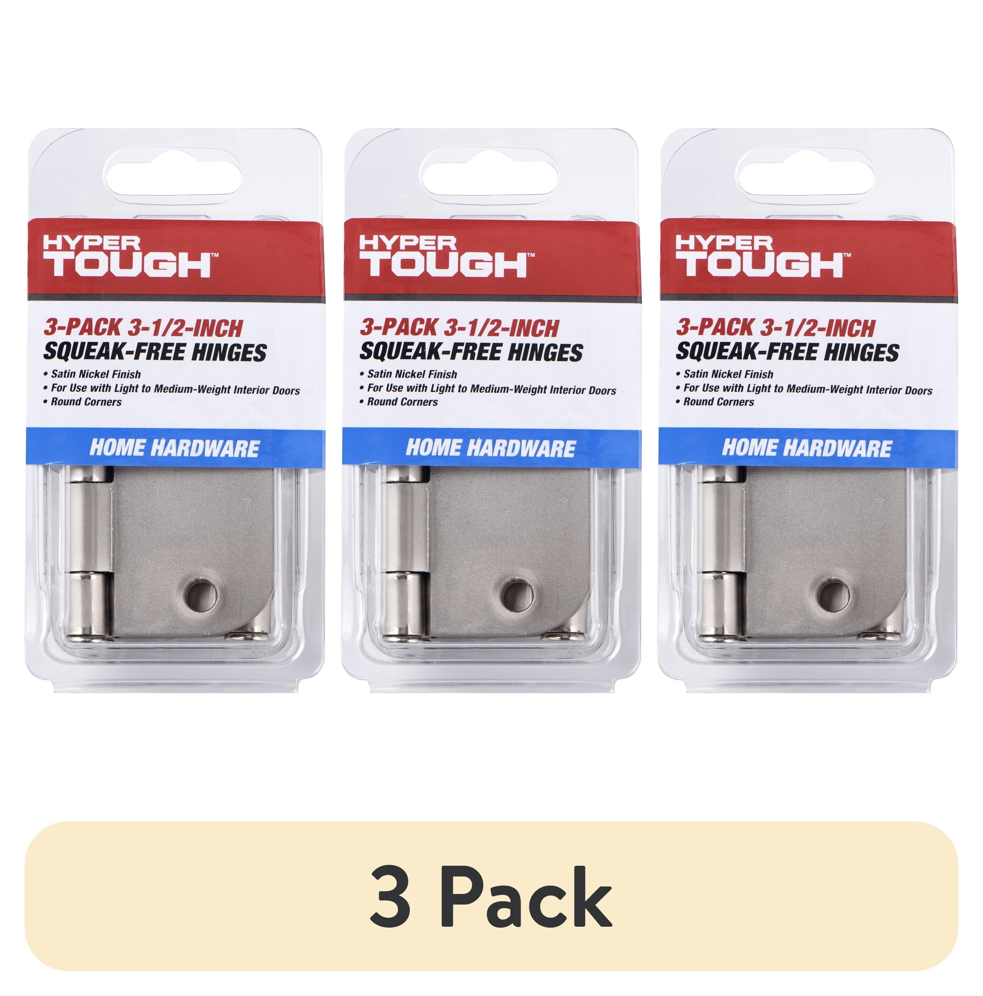 (3 pack) Hyper Tough 3-1/2 in. x 5/8 in. Satin Nickel Squeak-Free Door ...