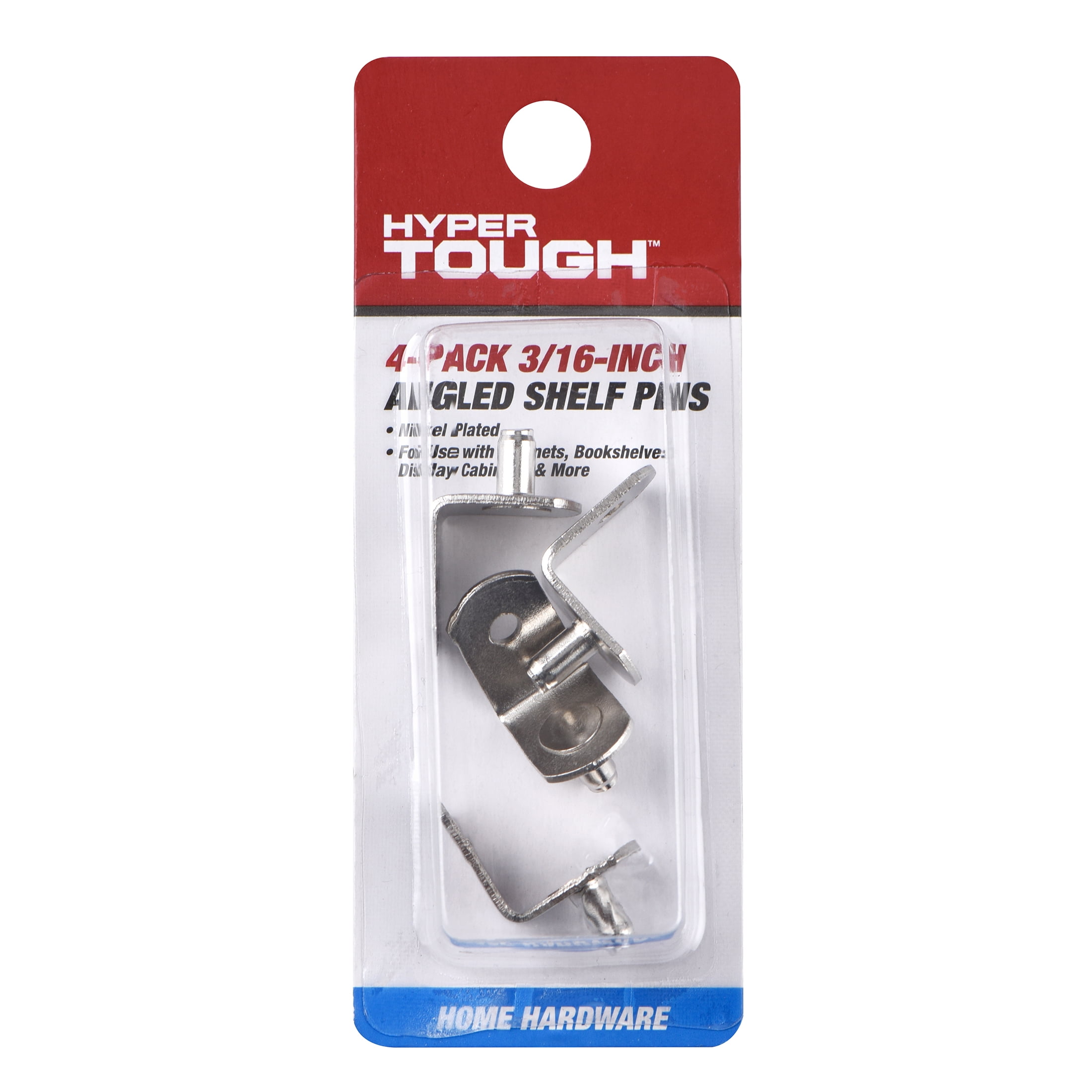 Hyper Tough 3/16 in. Steel Angled Shelf Pin Pack of 4 Nickel Plated for ...