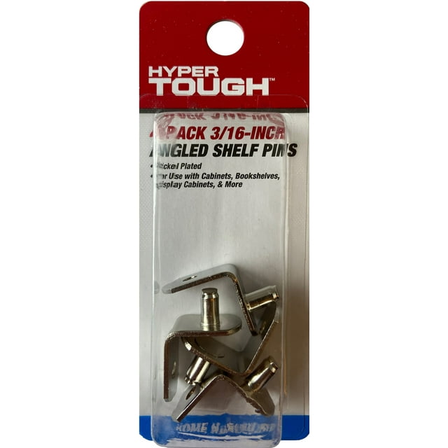 Hyper Tough 3/16 in. New Angled Shelf Pin, Nickel Plated, 4 Pack ...