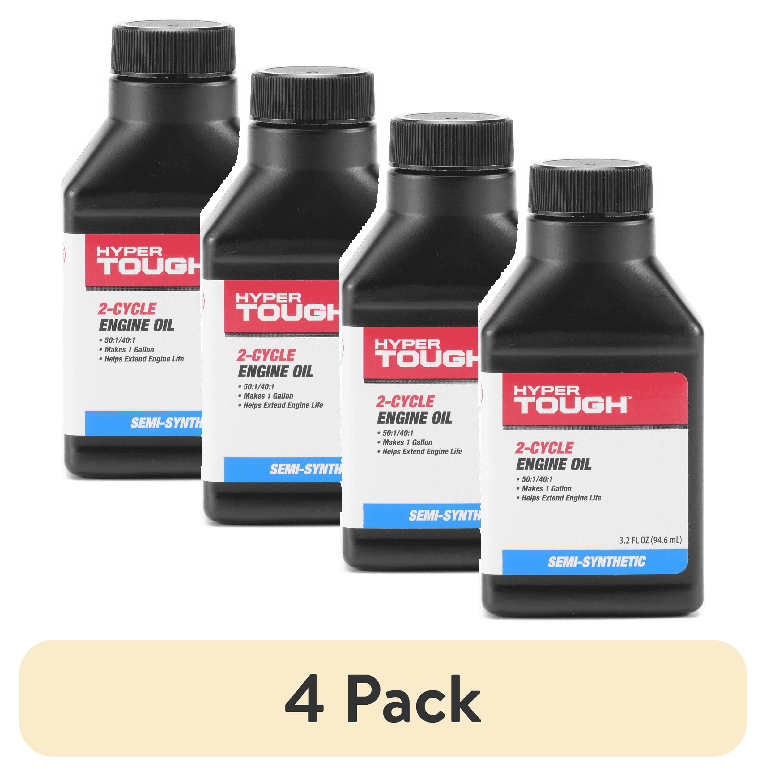(4 pack) Hyper Tough 3.2 oz Synthetic Blend 2-Cycle Oil, Makes 1 Gallon - Walmart.com