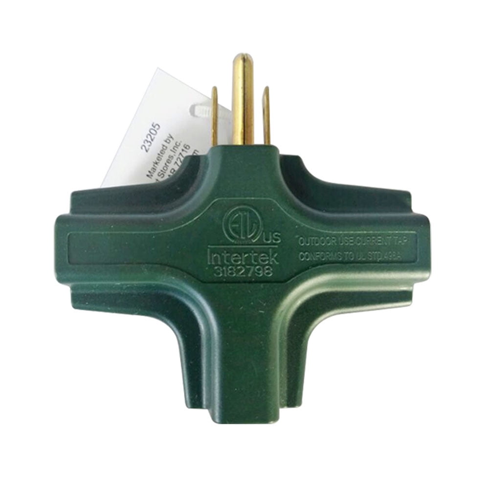 Hyper Tough 3 Outlet Heavy Duty Green Adapter - Walmart.com