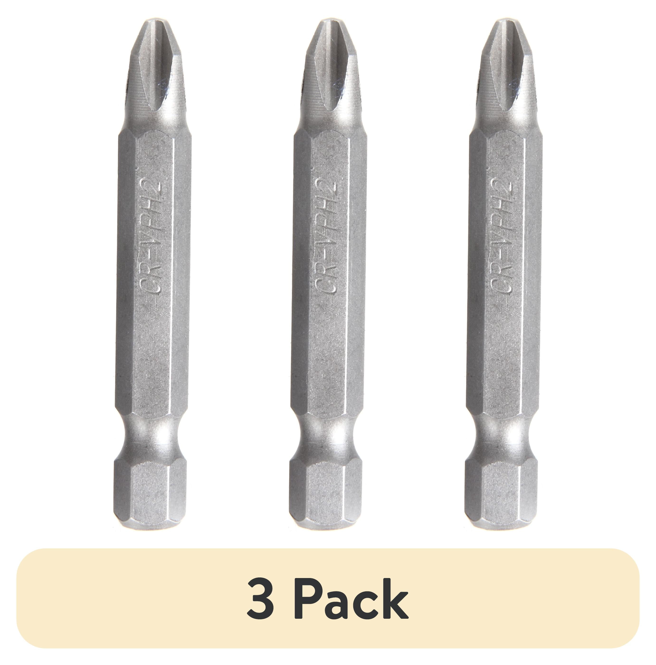 (3 pack) Hyper Tough 3-Pack, 2 inch Phillips Screwdriver Bits, Steel ...