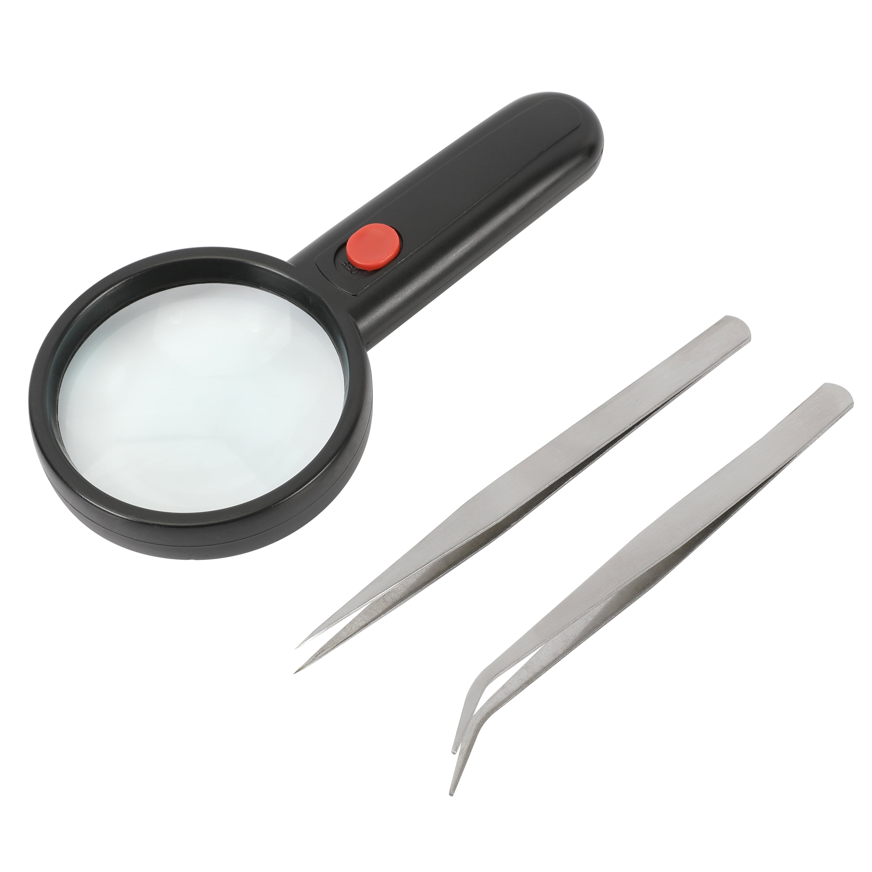 Hyper Tough LED Magnifying Glass Set with Tweezers, 3X Magnification, 3 ...