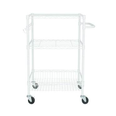 Ameriwood Home Marshall 3 Shelf Metal Rolling Utility Cart, Teal ...